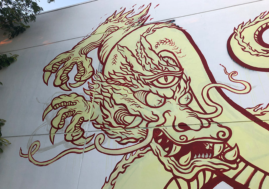 Dragon Mural for Art Basel '19 in Miami, Florida by Akyros Inc.